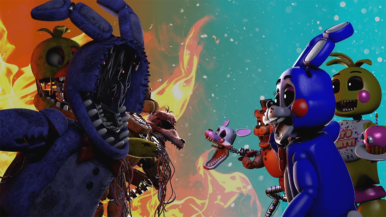 Fnaf 2 Withered Vs Toy Animatronics New World Videos