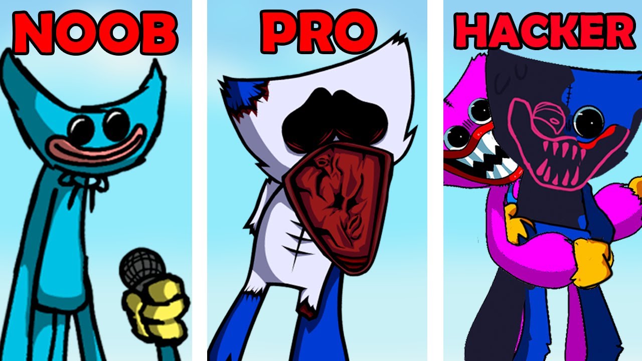 Fnf Huggy Wuggy Character Test Noob Vs Pro Vs Hacker Gameplay Vs